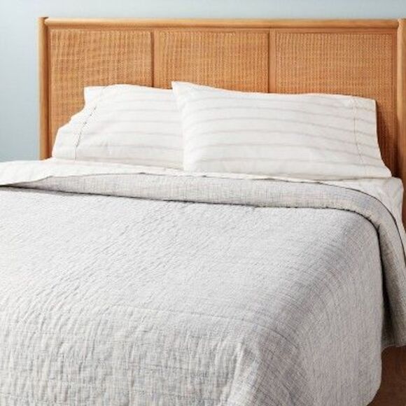 Hearth & Hand | Bedding | King Channel Stitch Heathered Quilt Faded ...